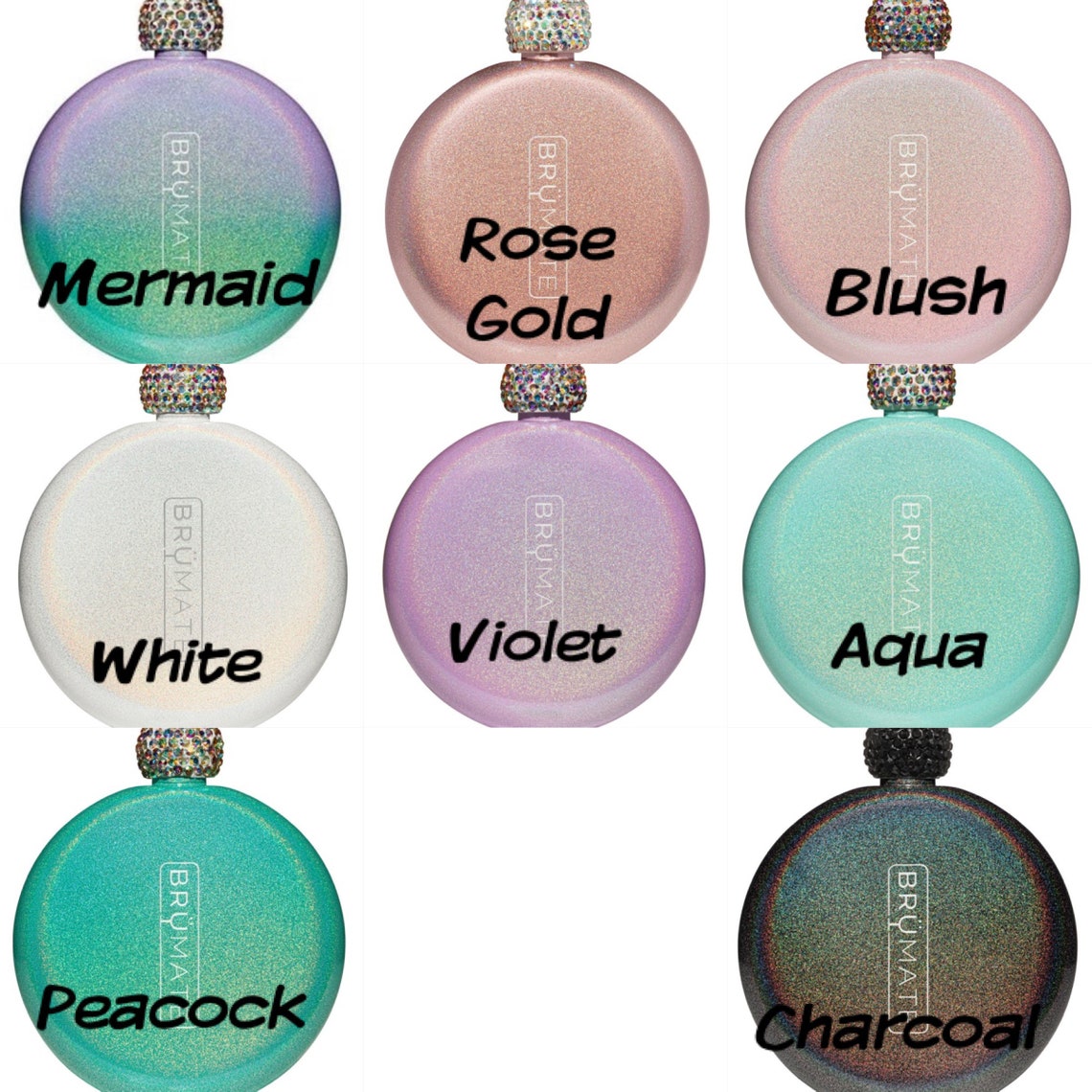 Personalized Monogram Engraved Brumate Glitter Flask - Etsy