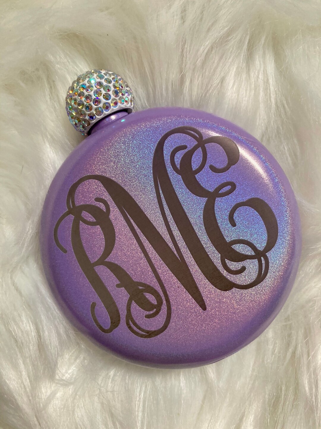 Personalized Monogram Engraved Brumate Glitter Flask Bridesmaid Gift ...