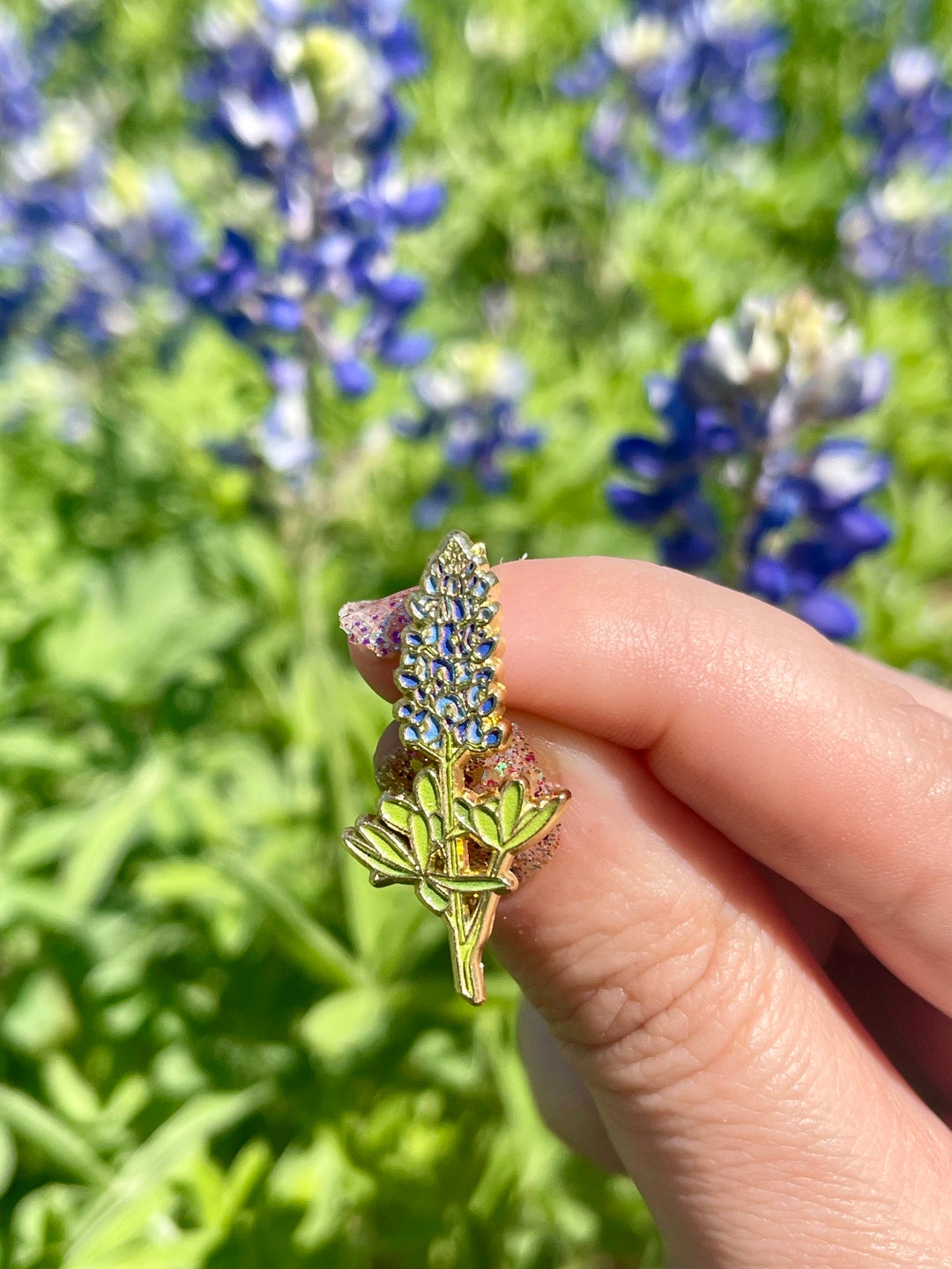 Texas Native Texan Bluebonnet State Flower Wildflower Gold Pin - Etsy