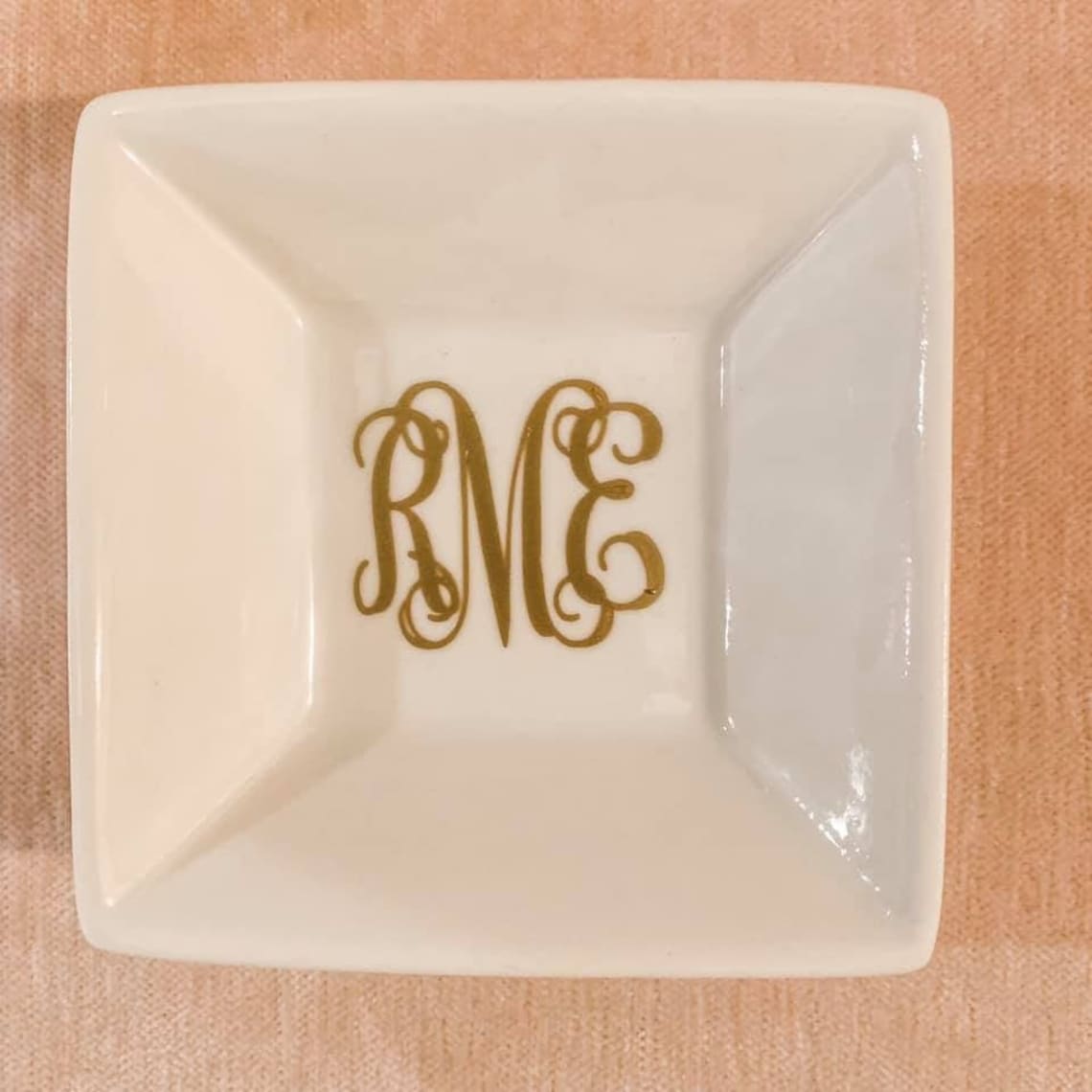 Monogram Jewelry Dish Personalized Ring Dish Monogram Ring | Etsy