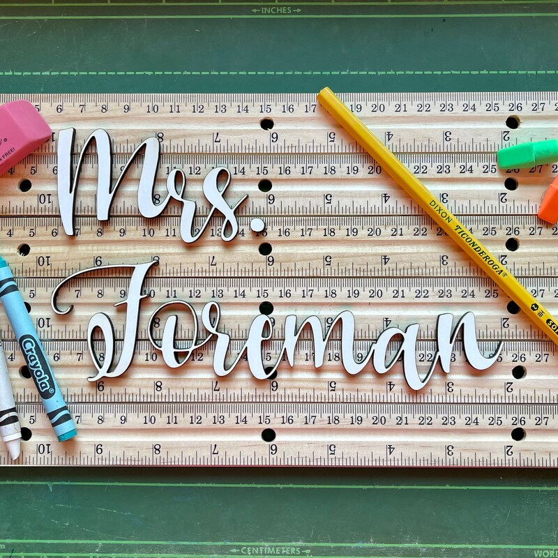 Teacher Ruler Sign - Etsy