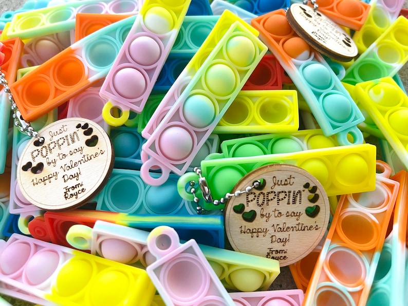 Personalized Engraved Tag Pop It Fidget Toy Fun Classroom Classmate ...