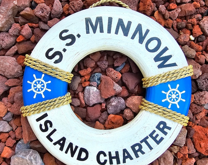 S.S. Minnow Life Preserver Ring Decor Captain Nautical Wood Sign Island ...