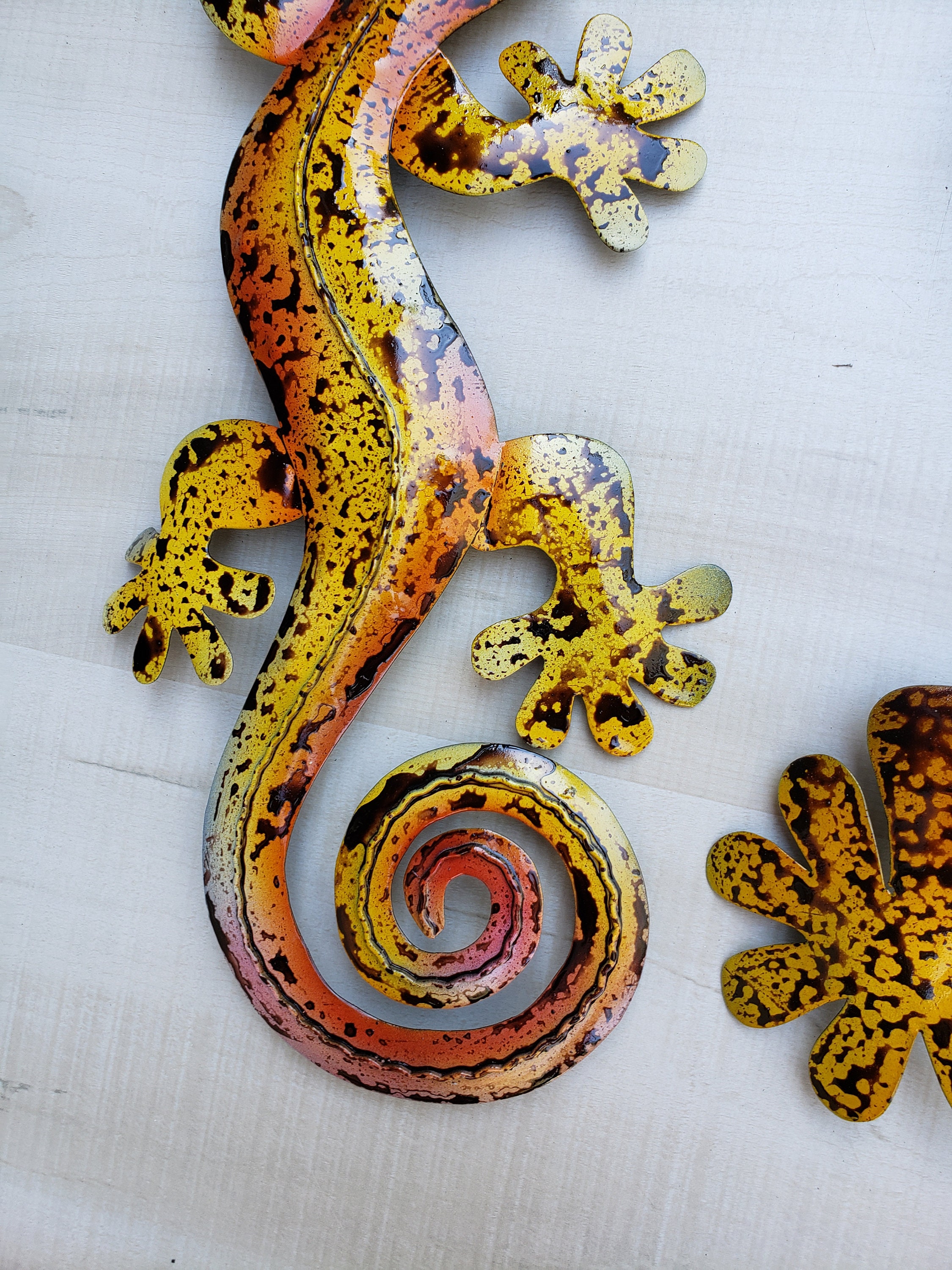 Gecko Lizard Metal Wall Decor Tropical Tiki Decor Set of 2 | Etsy