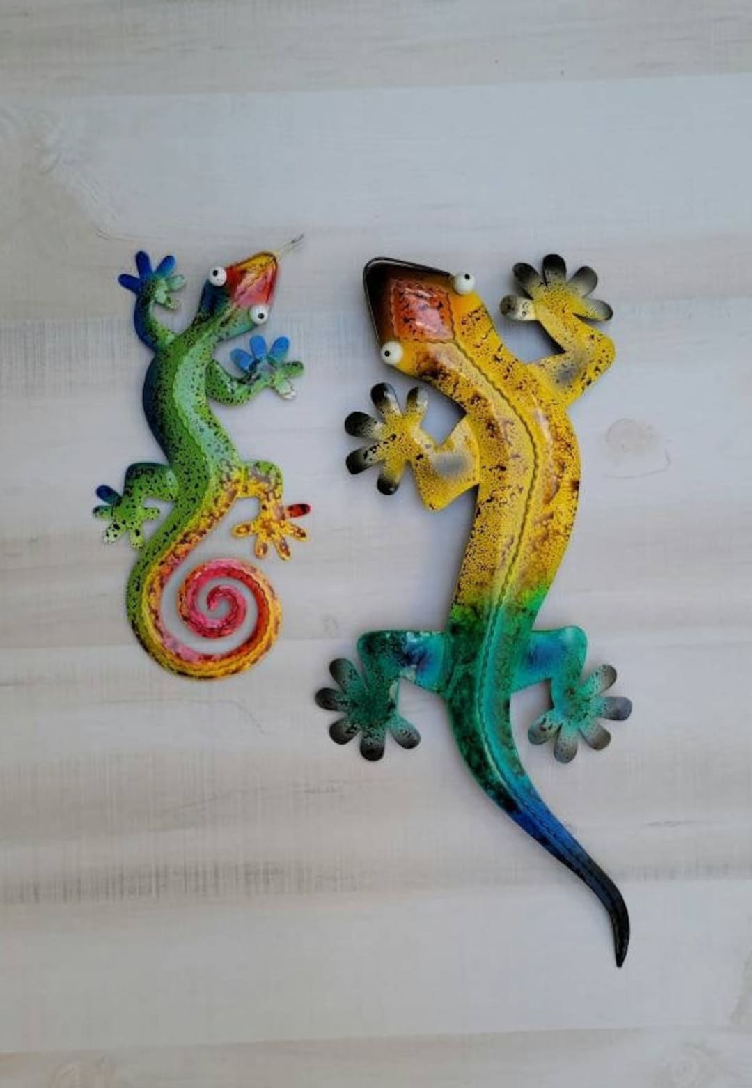 Gecko Lizard Metal Wall Decor Tropical Tiki Decor Set of 2 - Etsy