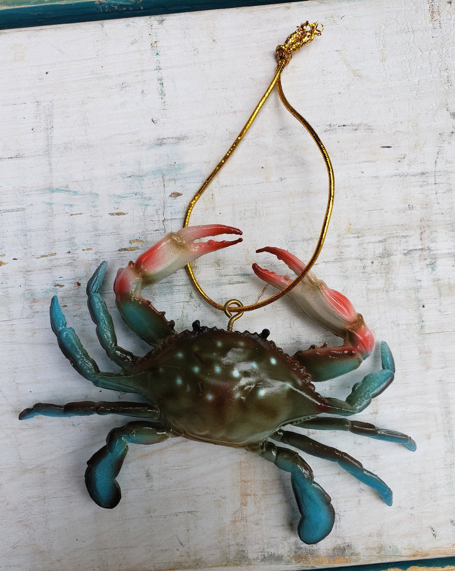 Blue Crab Holiday Ornament 3.75 X 3 Nautical Decor | Etsy
