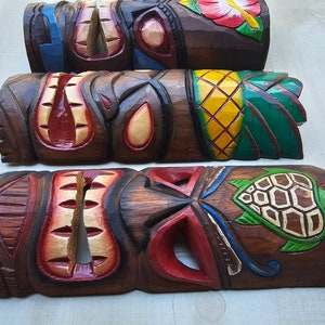 Tiki Mask Tiki Decor Hawaiian Luau Tropical Tribal 12 Set of 3 - Etsy