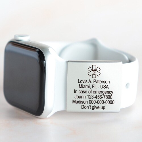 Medical Alert ID Tag for Watch Band ID Tag for Apple Watch - Etsy