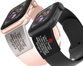 Custom Medical Alert Apple Watch Band - Etsy