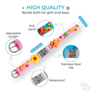 Smart QR Code Kids Emergency Bracelet, Personalized Scannable Medical ...