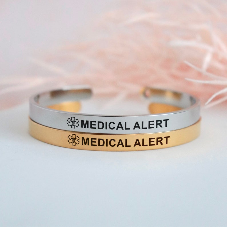 Medical Alert Bracelet Women Personalized Emergency Bracelet - Etsy