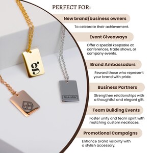 Personalized Stainless Steel Logo Necklace - Custom Engraved Corporate ...