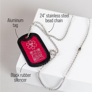 Medical ID Smart QR Code Necklace for Men & Women, Custom Scannable ...