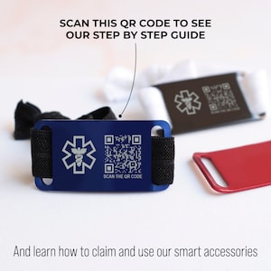 Custom Smart Scannable QR Code Medical Bracelet, Health Emergency ID ...