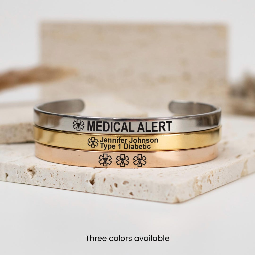 Medical Alert Bracelet Women, Personalized Emergency Bracelet, Alert ...