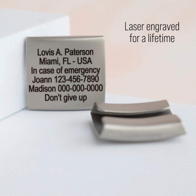 Alert ID Tag for Watch Band Engraved Apple Watch Safety - Etsy