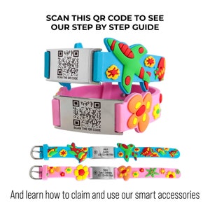Smart QR Code Kids Emergency Bracelet, Personalized Scannable Medical ...