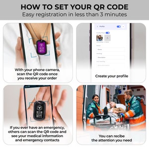 Medical ID Smart QR Code Necklace for Men & Women, Custom Scannable ...