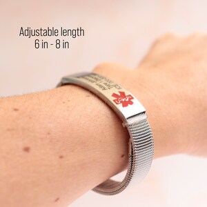 Elegant Medical Alert Bracelet Women, Emergency ID Bracelet ...