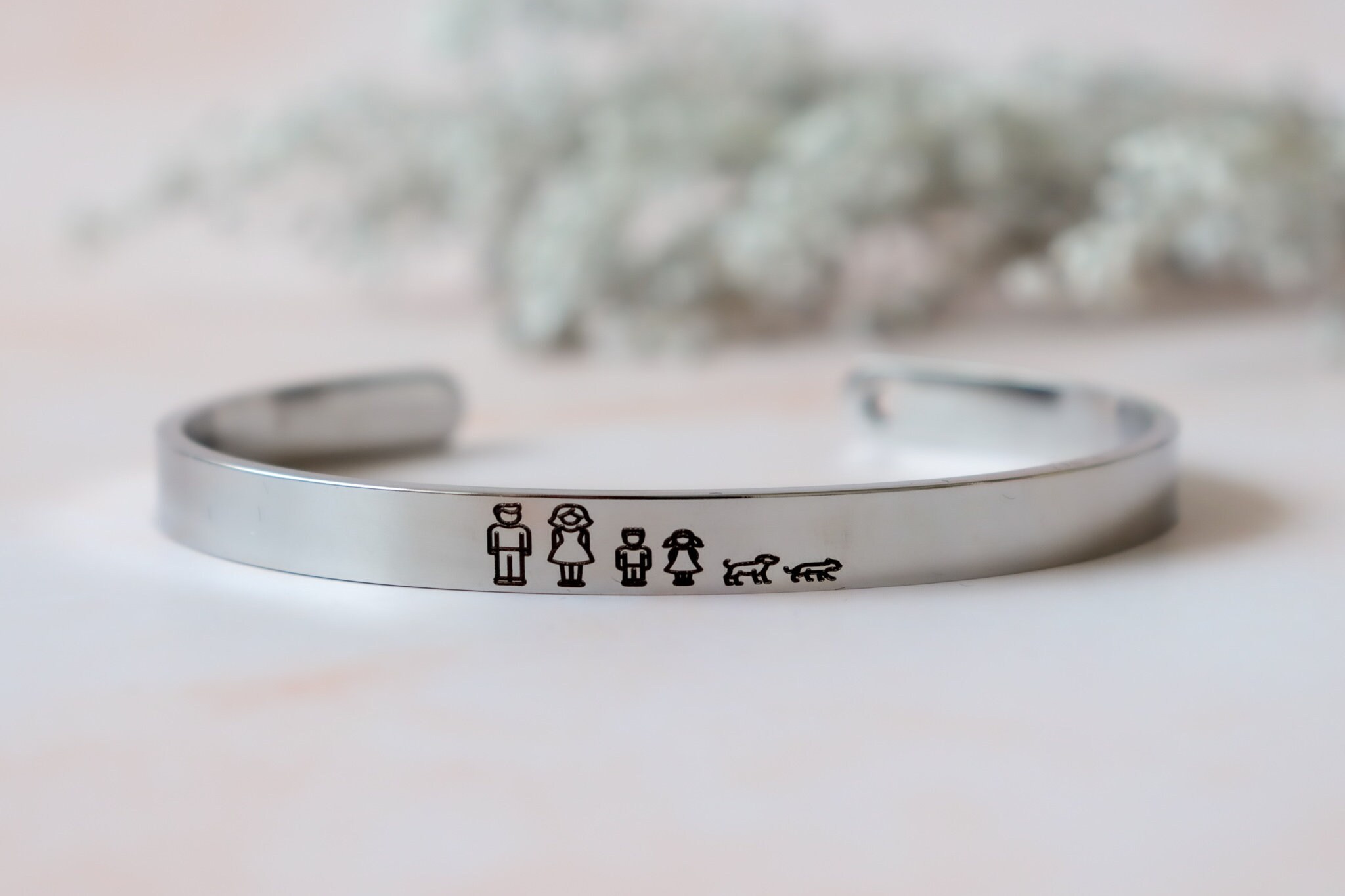 Personalized family bracelet custom engraved bracelet | Etsy