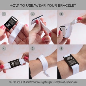 Custom Smart Scannable QR Code Medical Bracelet, Health Emergency ID ...