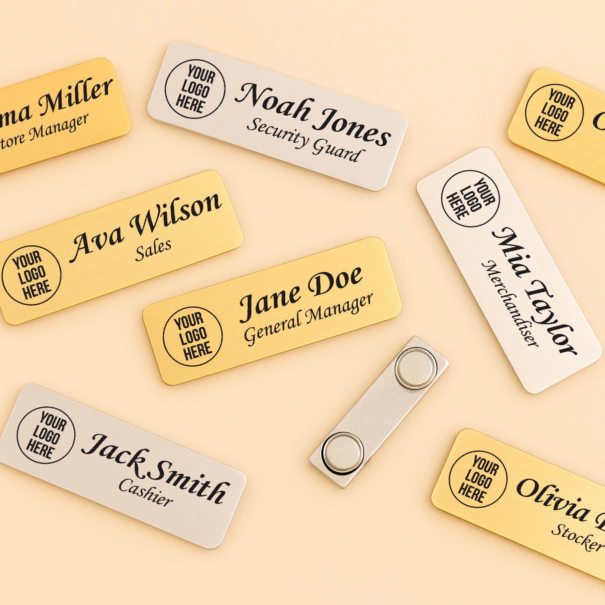 Custom Engraved Name Identification Badge, Personalized Magnetic Name ...