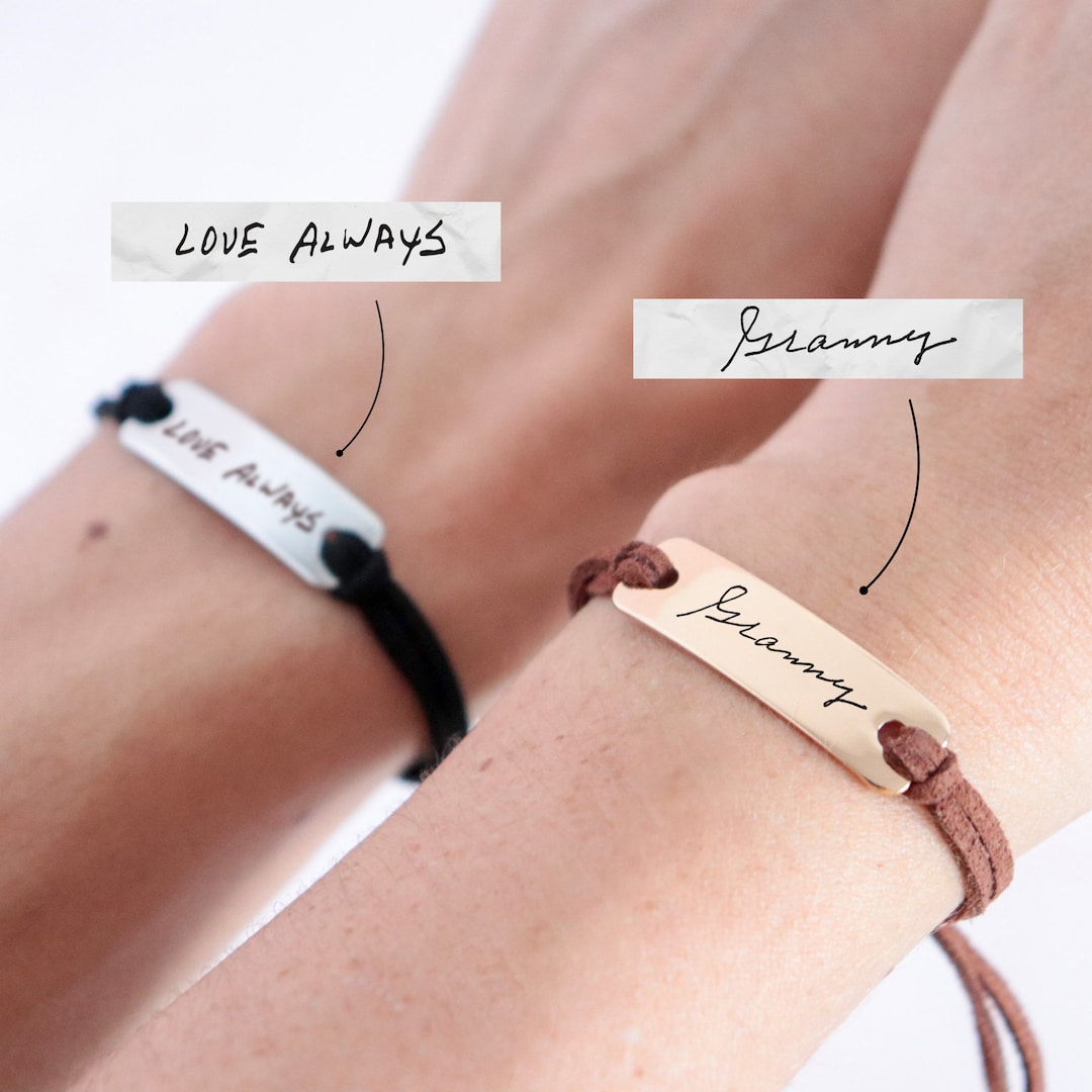 Custom Handwritten Rope Bracelet for Women, Personalized Memorial Cord ...
