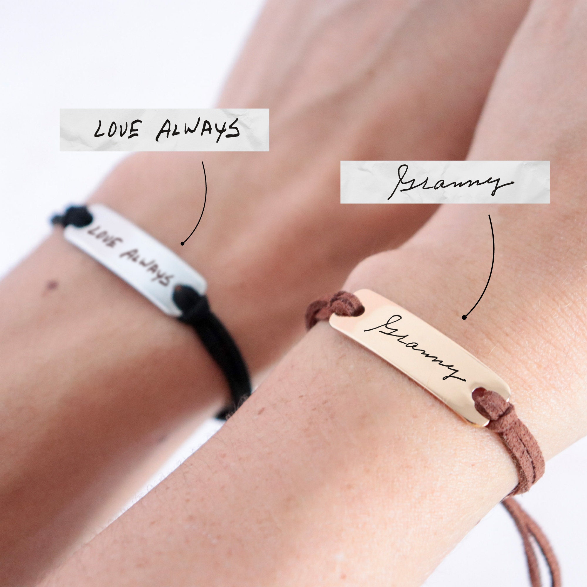 Custom Handwritten Remembrance Bracelet, Personalized Memorial Cord ...