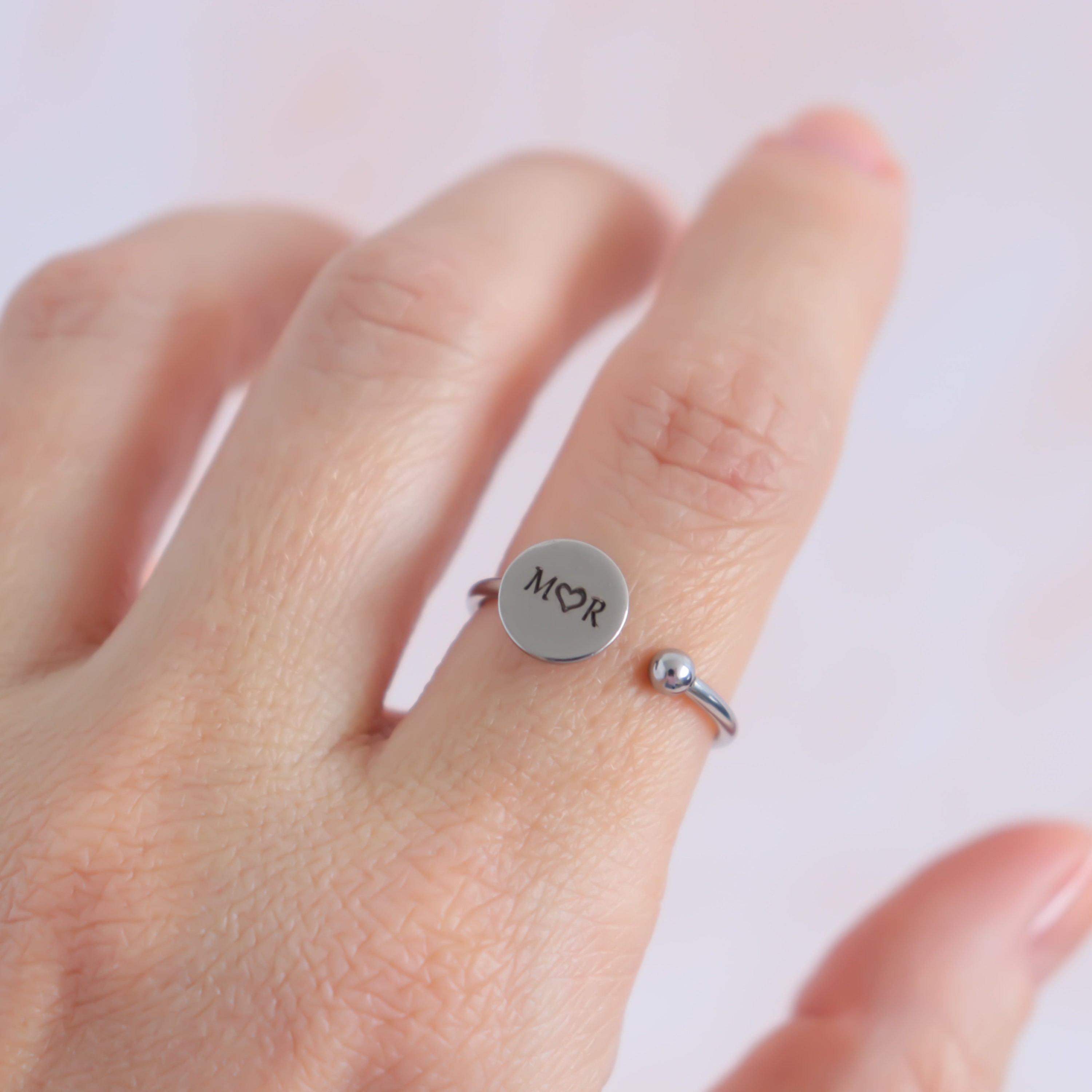 Custom Engraved Ring, Adjustable Personalized Ring, Stainless Steel ...