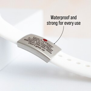 Alert ID Tag for Watch Band, Engraved Apple Watch Safety Plate, Fitness ...