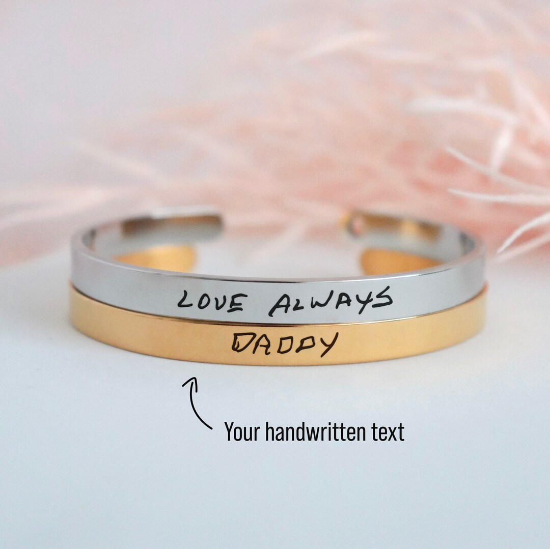Custom Handwritten Bracelet for Women, Personalized Memorial Bracelet ...