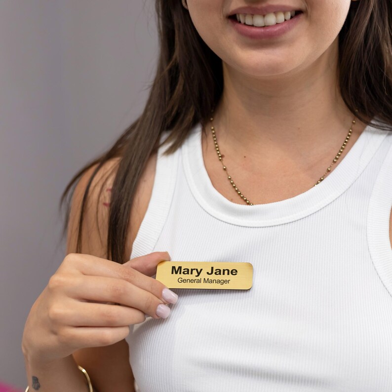 Custom Engraved Name Identification Badge, Personalized Magnetic Name ...