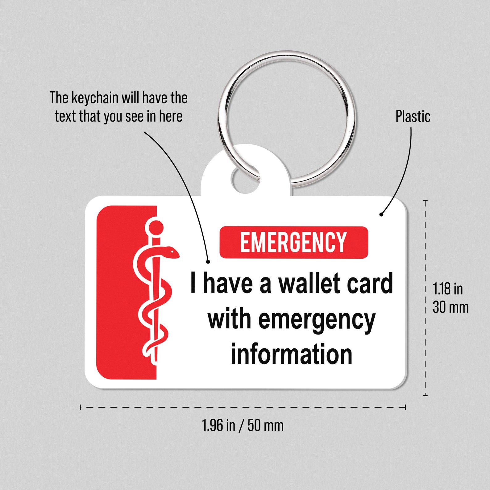 Personalized Medical Alert ID Card, Custom Emergency Contact & Photo ...