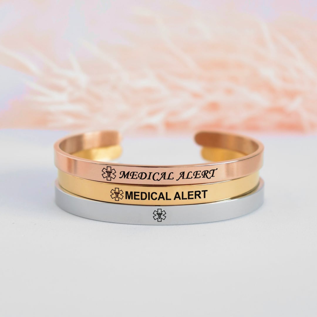 Medical Alert Bracelet Women, Personalized Emergency Bracelet, Allergy ...