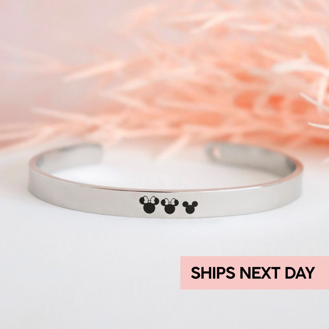 Personalized Disney Family Bracelet for Women, Custom Mickey & Minnie ...