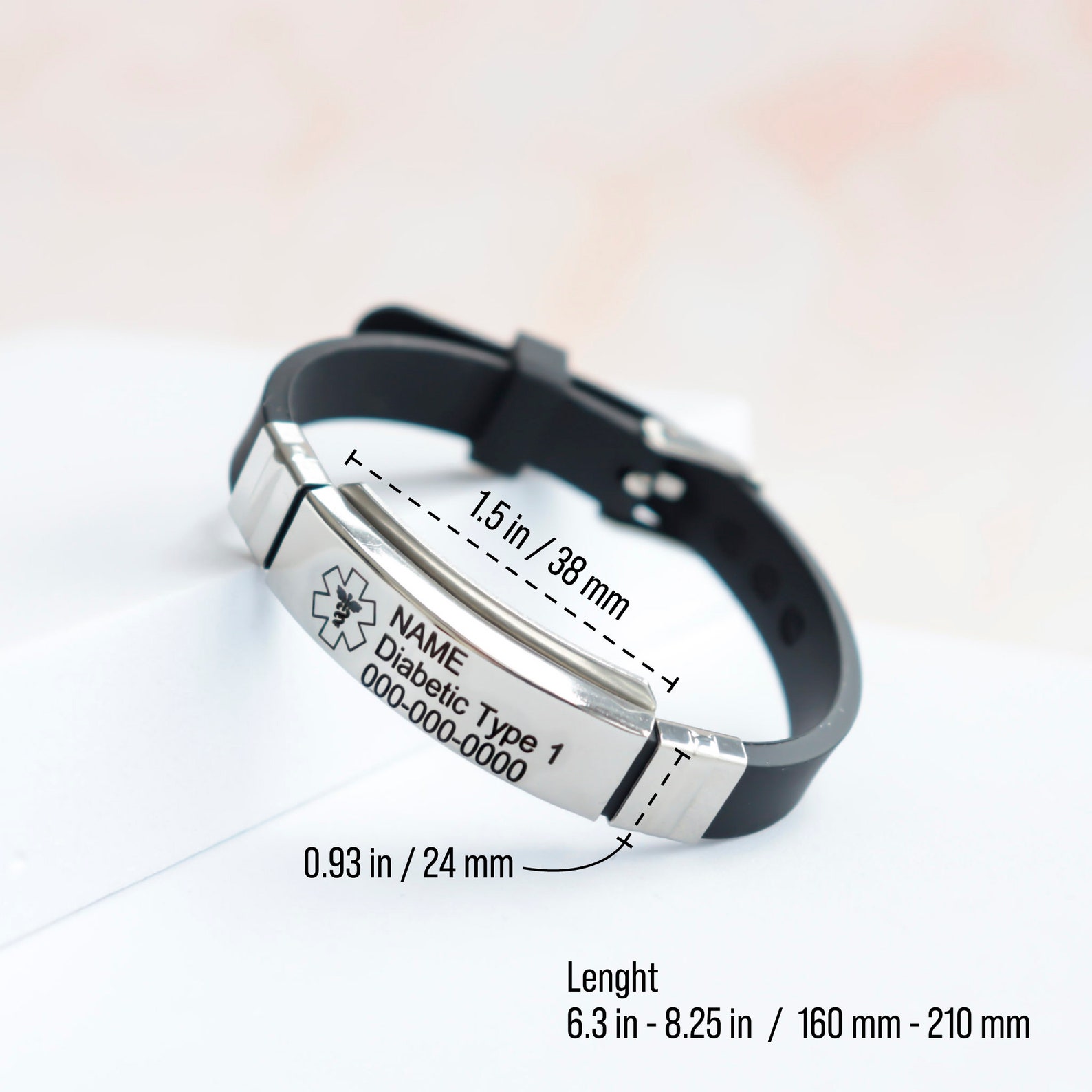 Emergency Bracelet Personalized Medical Alert Bracelet - Etsy