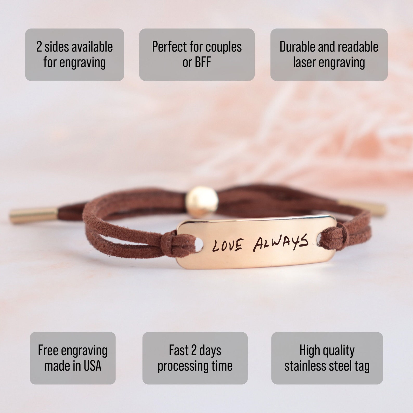 Custom Handwritten Remembrance Bracelet, Personalized Memorial Cord ...