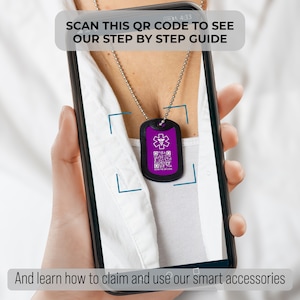 Medical ID Smart QR Code Necklace for Men & Women, Custom Scannable ...