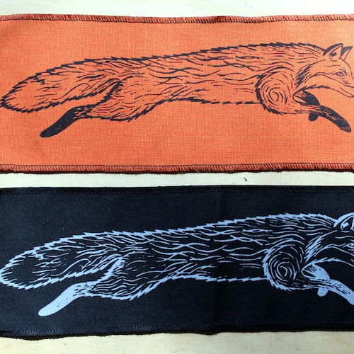 Jumping Fox screen Printed Sew on Patch - Etsy