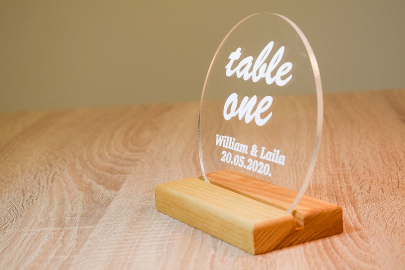 Acrylic Plate Table Numbers Wedding Custom Names and Date With | Etsy