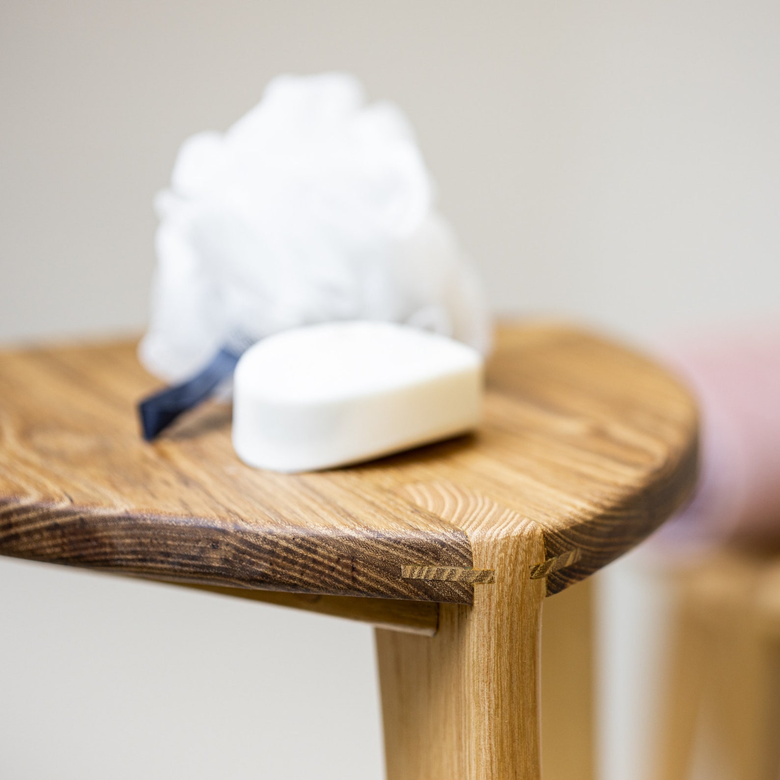 Acacia Stool Three-legged Bathroom Stool Chair Shower Stool Shower ...