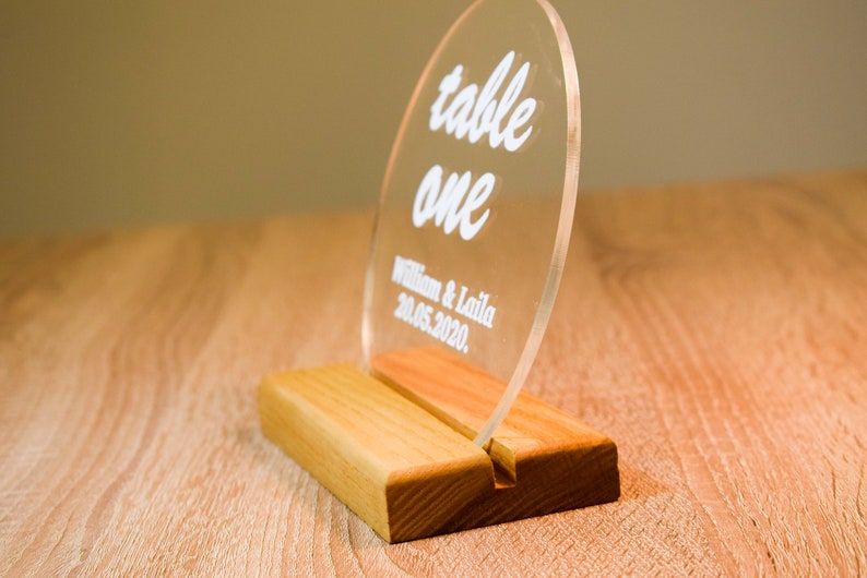 Acrylic Plate Table Numbers Wedding Custom Names and Date With | Etsy