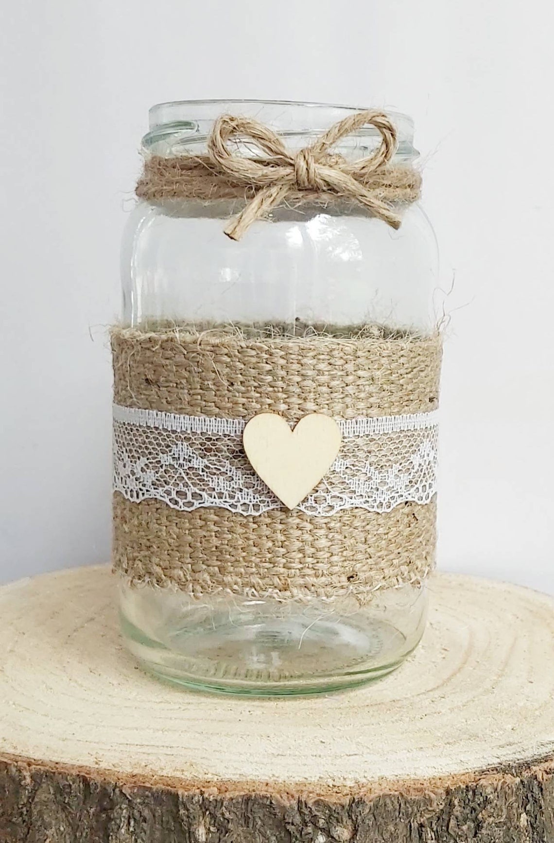 12 Wedding Jars, Decorated Jars, Hessian, Burlap,white Lace, Rustic ...