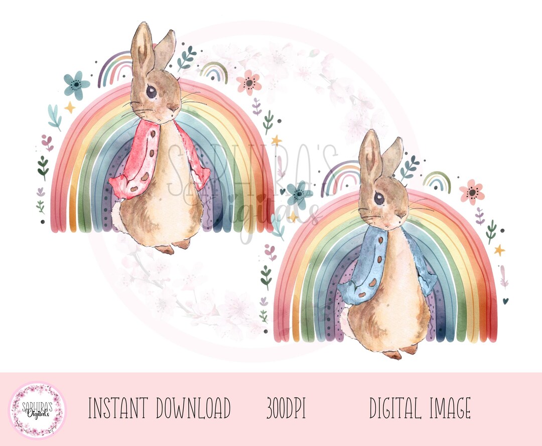 Flopsy and Peter Rabbit PNG, Animal Sublimation Design, Flopsy PNG ...