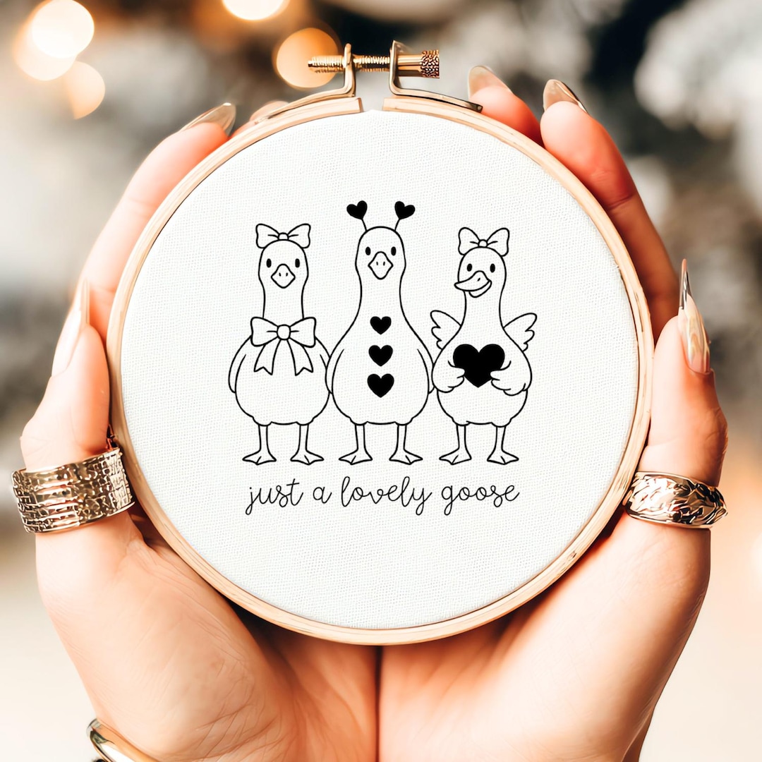 Just a Lovely Goose 02, Embroidery Pattern, Stick and Stitch DIY (PDF ...