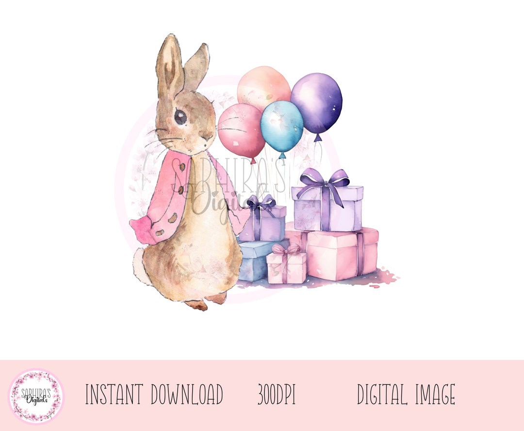 Peter Rabbit PNG and JPG, Rabbit Sublimation Design, Transparent PNG ...