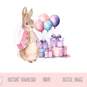 Peter Rabbit PNG and JPG, Rabbit Sublimation Design, Transparent PNG ...