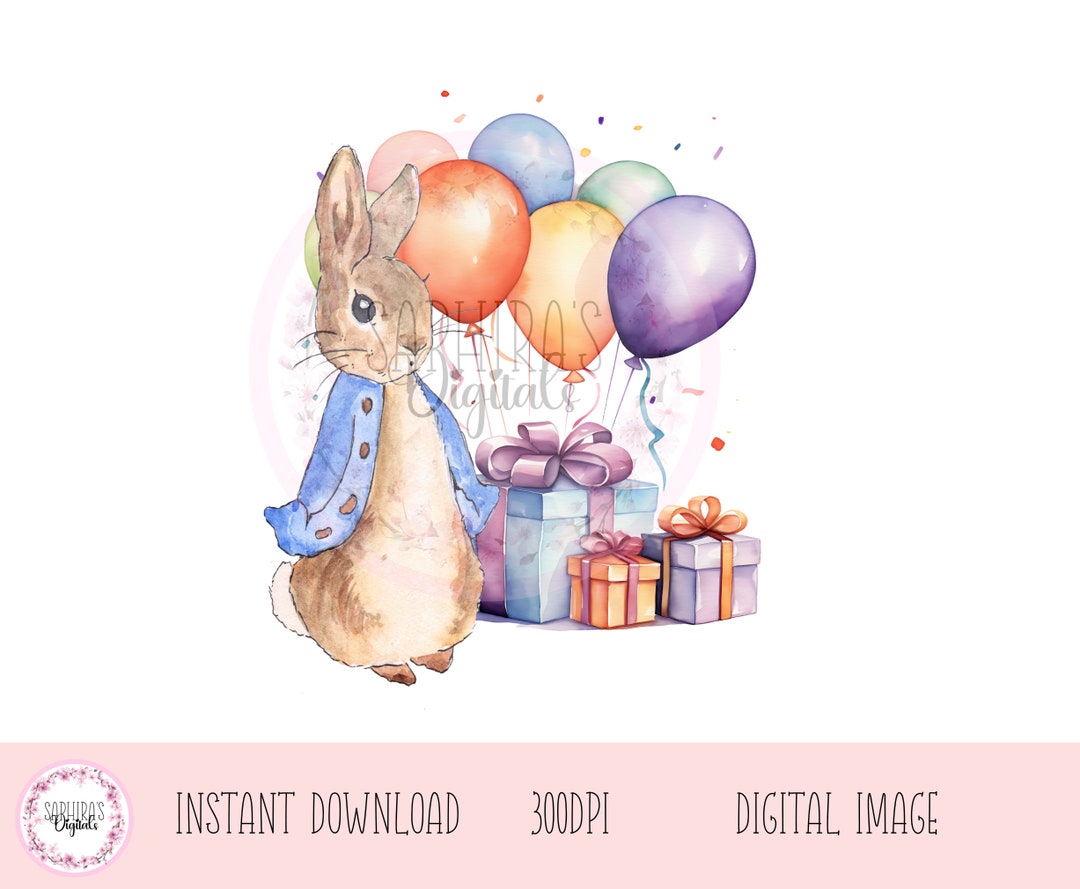 Peter Rabbit PNG and JPG, Rabbit Sublimation Design, Transparent PNG ...