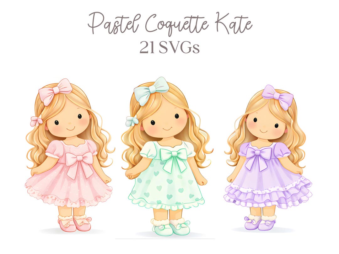 Kate Clipart Set • Engaging Girl Character JPG • Clean Digital Style ...