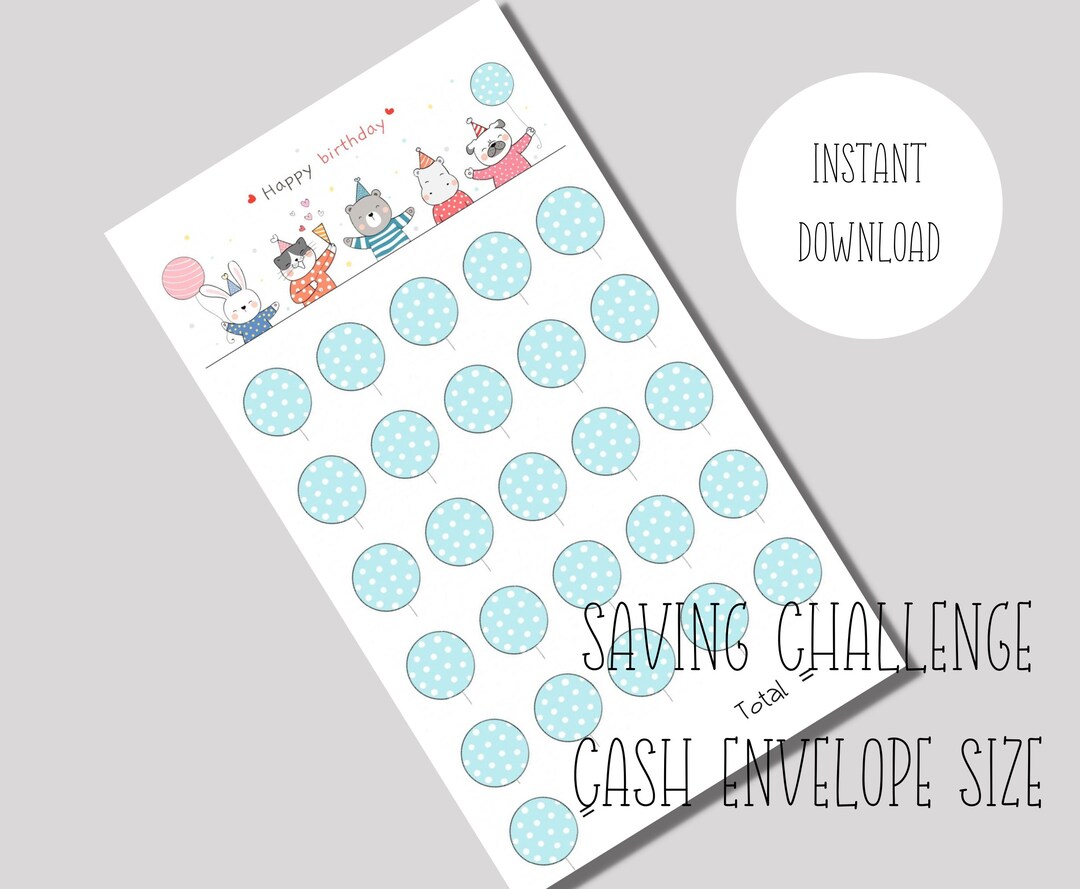 Cute Birthday Cashtracker Printable Digital Download Cash - Etsy